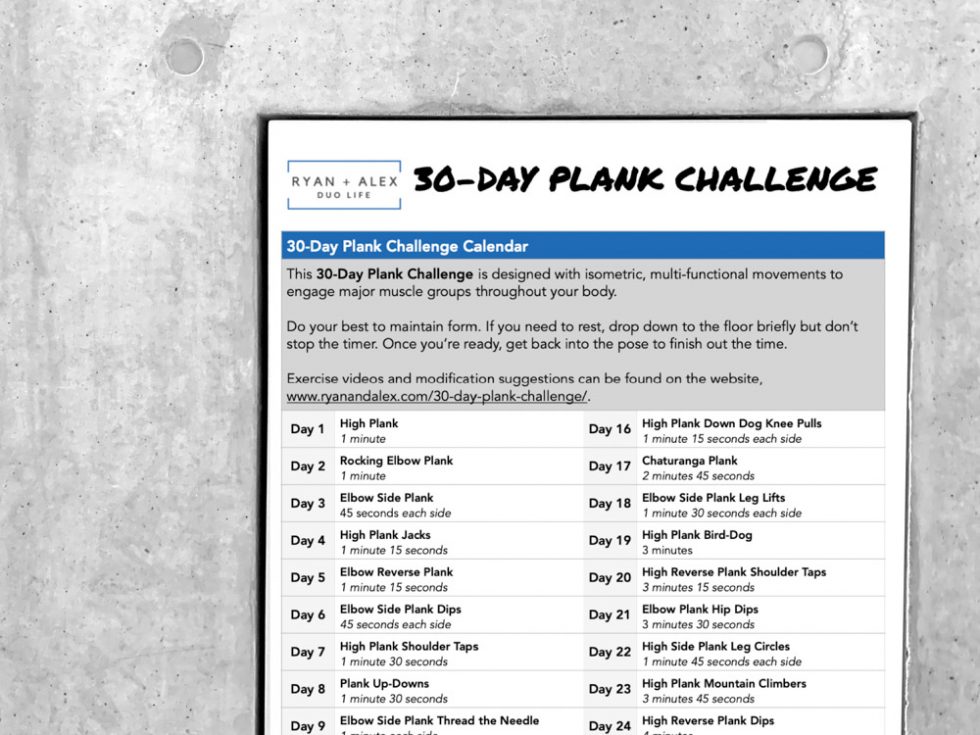 30-Day Plank Challenge PDF: 30 Exercise Videos For A Flat Stomach