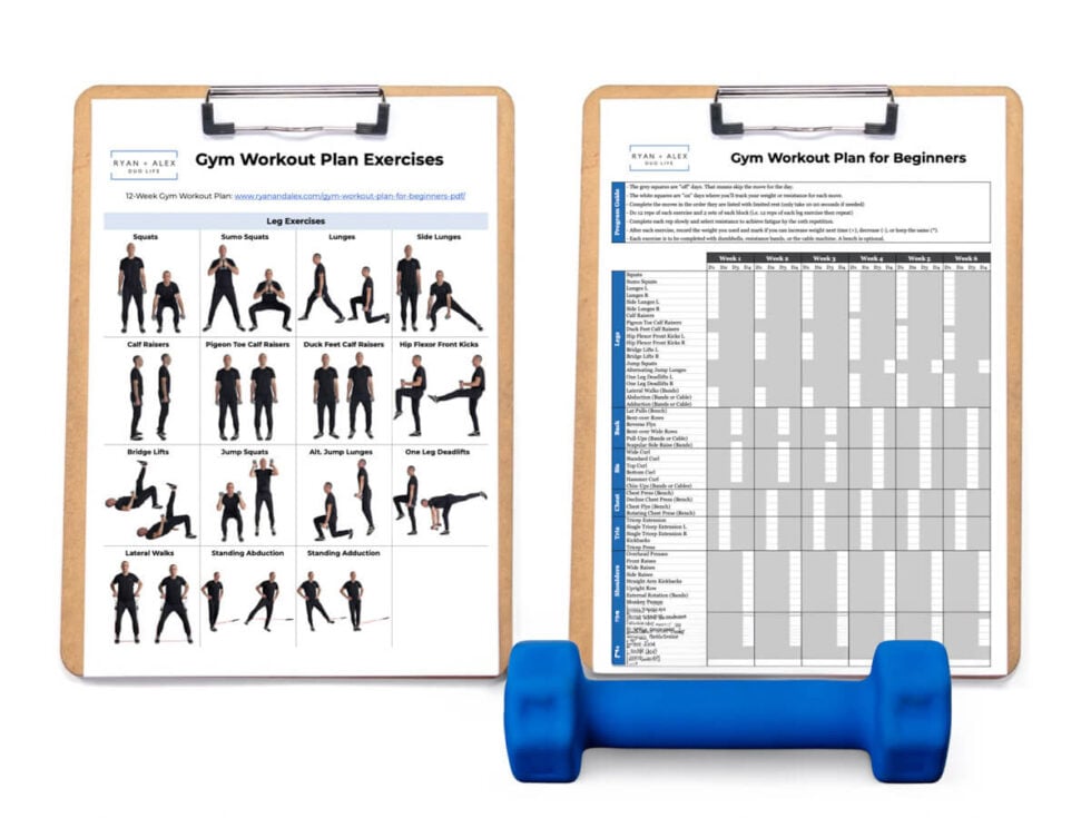 12-Week Gym Workout Program for Beginners PDF (Calendar & Pictures)