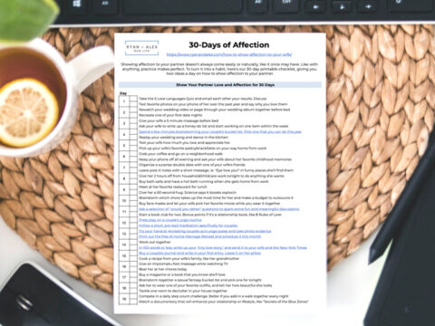 Here's How to Show Affection to Your Wife (Printable 30-Day Plan)
