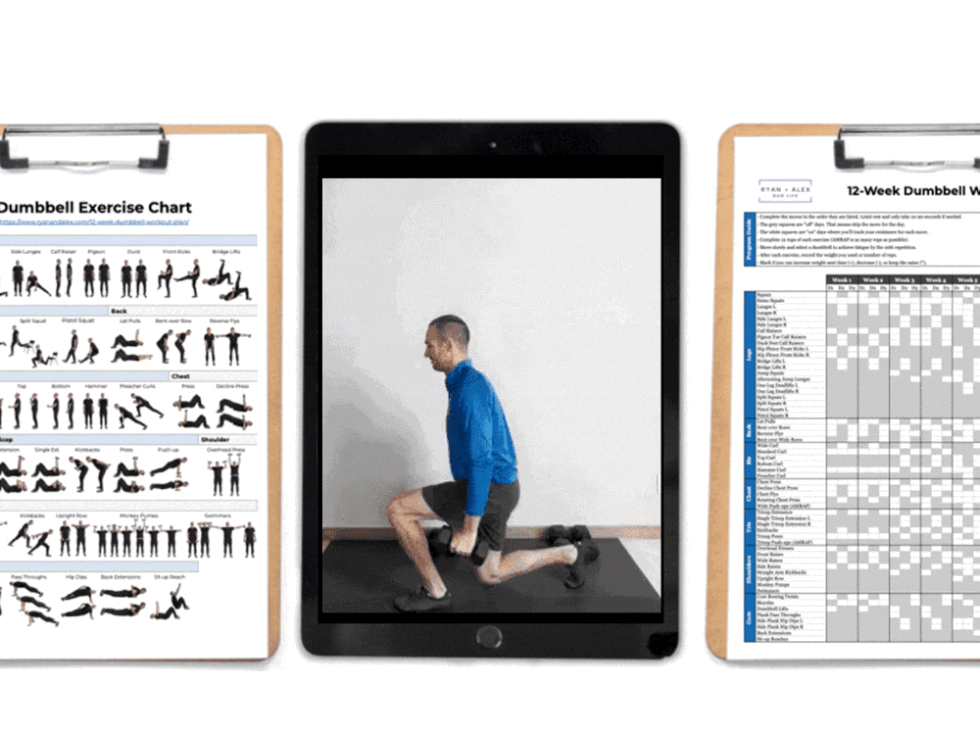 12-Week Dumbbell Workout Plan (PDF): GIFs of 49 Compound Exercises